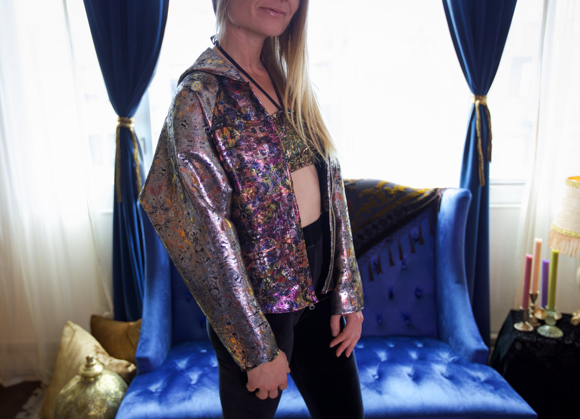 RESTOCK COMING Reversible Dark Iridescent Metallic Jacket with Hood ...