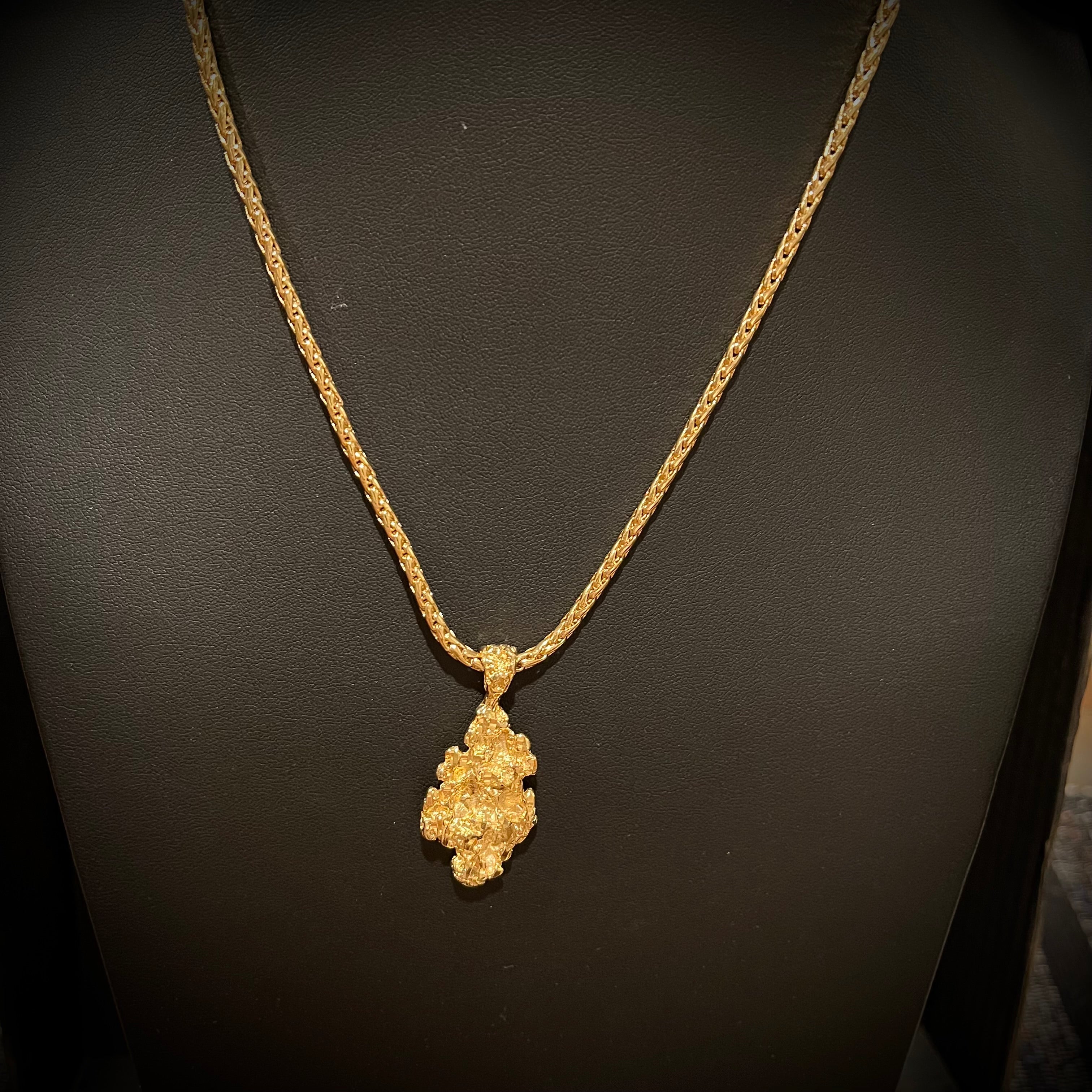 Gold nugget on rope chain – Poppy California Shop
